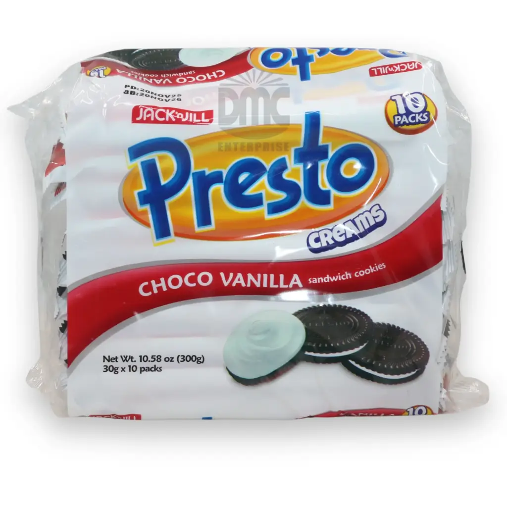 Presto Creams Vanilla Sandwich Cookies (30gx10x20) | DMC